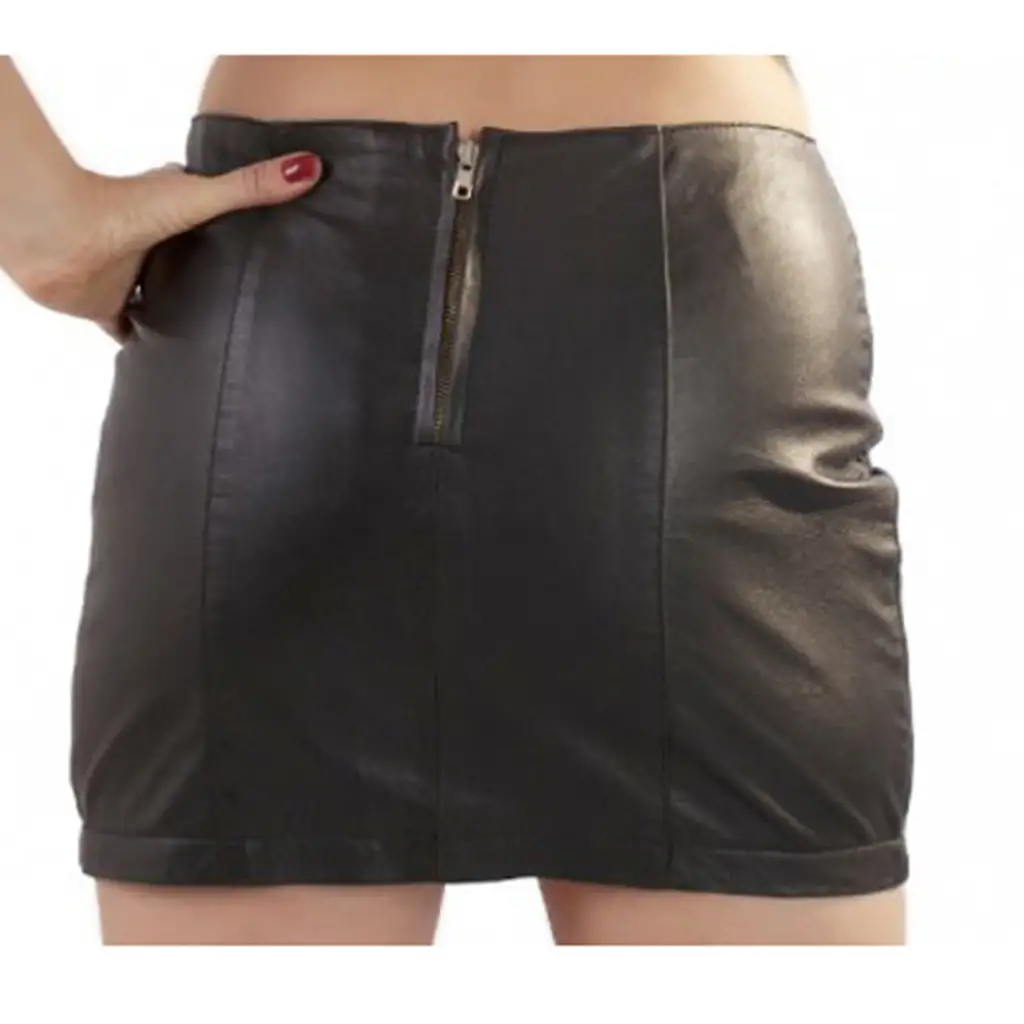 Lace Up Leather Skirt - Black Bodycon Mini Skirt