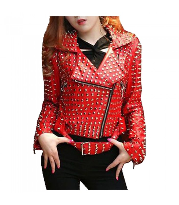 Women Gothic Military Officer Style Red Wool Jacket