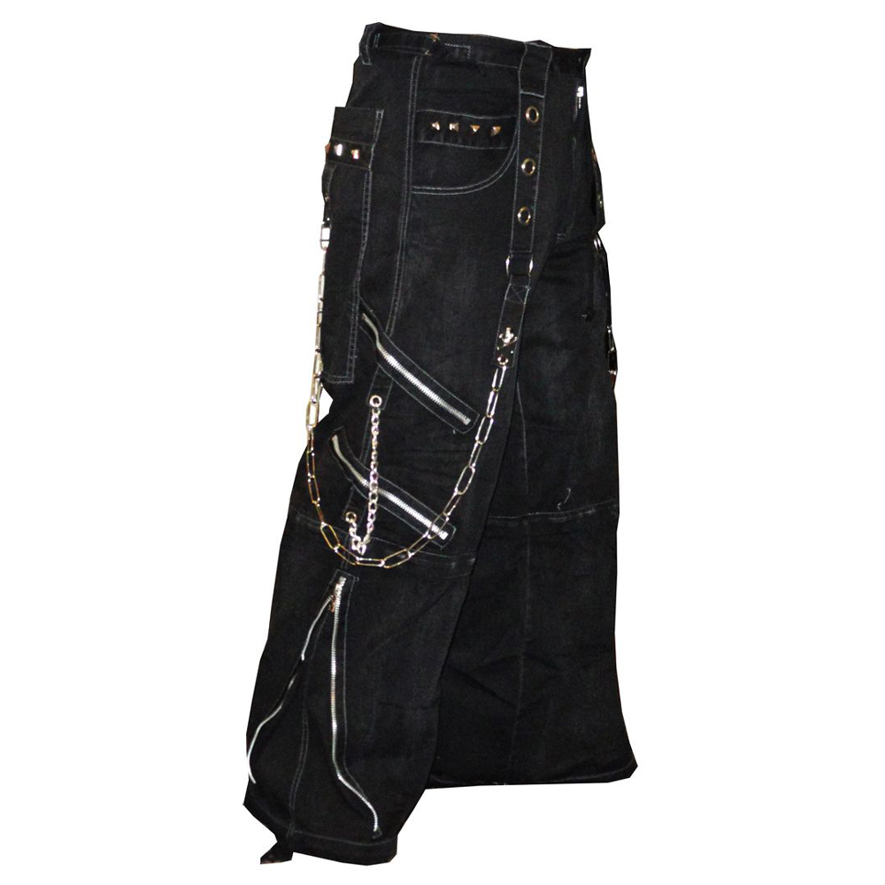 Punk Rock Trouser Men Chains Zipper Gothic Trouser