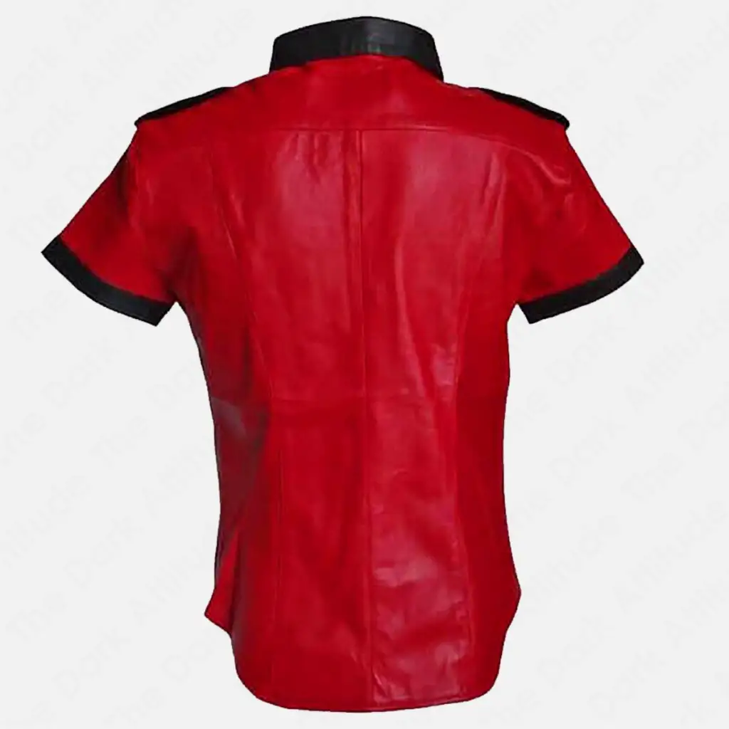 Gay Police Leather Shirt – Short Sleeve Officer Style