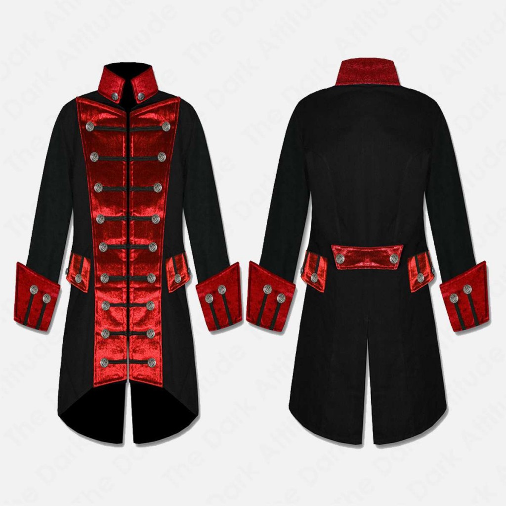 Steampunk Pirate Velvet Coat | Men Vampire Gothic Coat