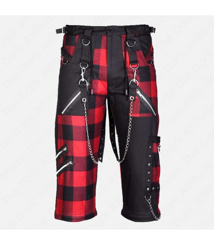 Men Cyber Goth Pant | Punk Black Buckle Pant With Strap