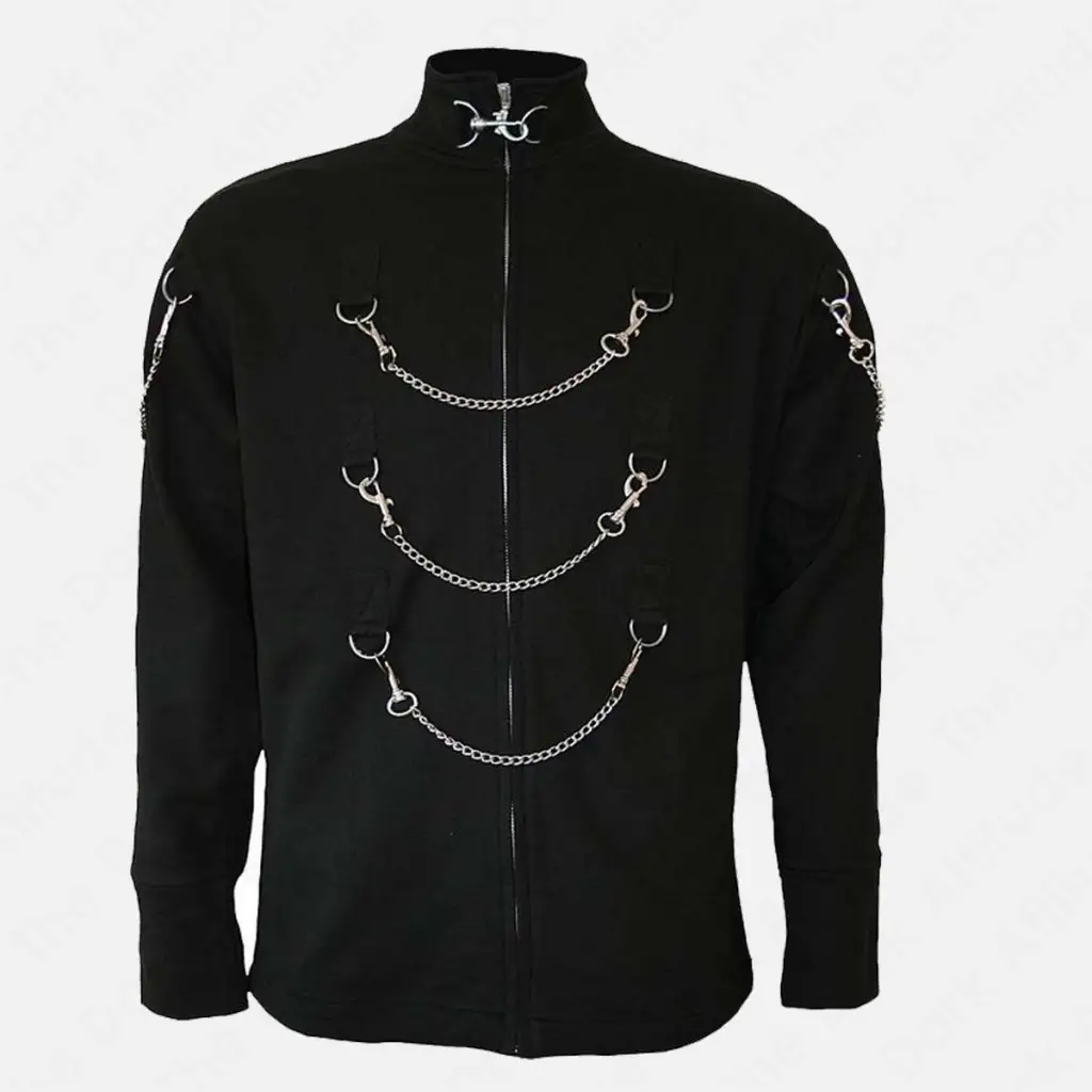 Men's Gothic Military Chain Shirt - Industrial Top