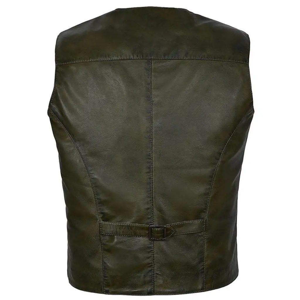 Steampunk Victorian Dusty Green Leather Vest