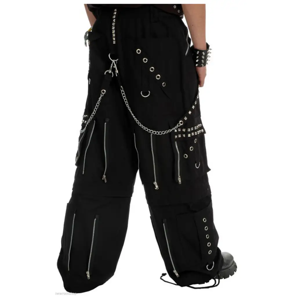 Men Punk Gothic Trouser Studs Chain Pant