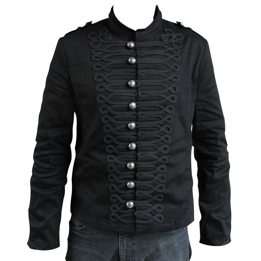 Military Parade Jacket Tunic Rock Braiding Steampunk Army Coat
