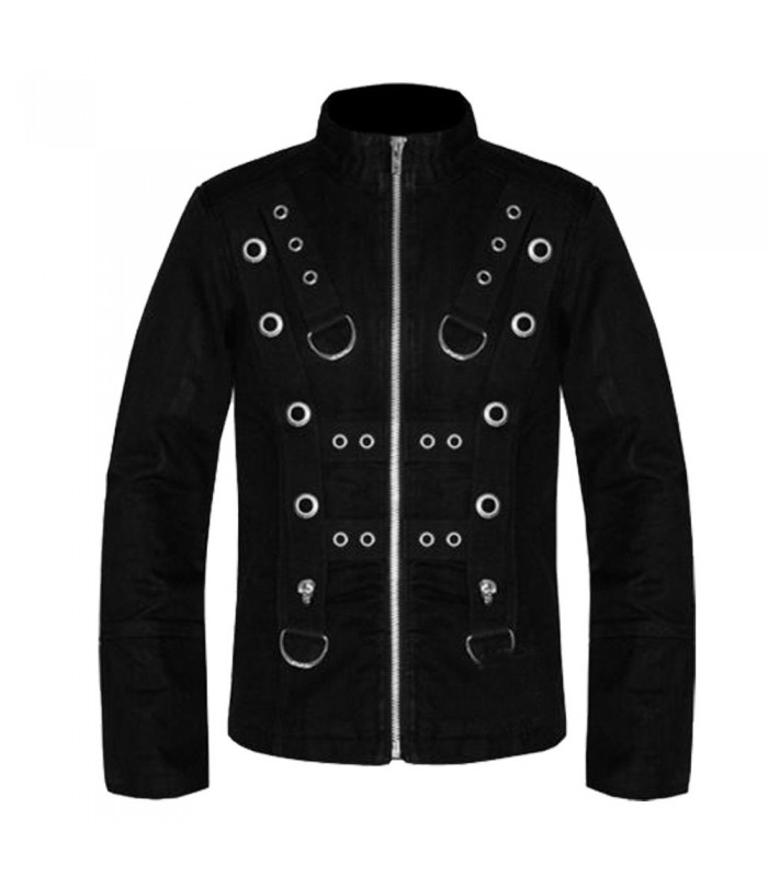 Men Gothic Military Officer Jacket Vintage Army Jacket