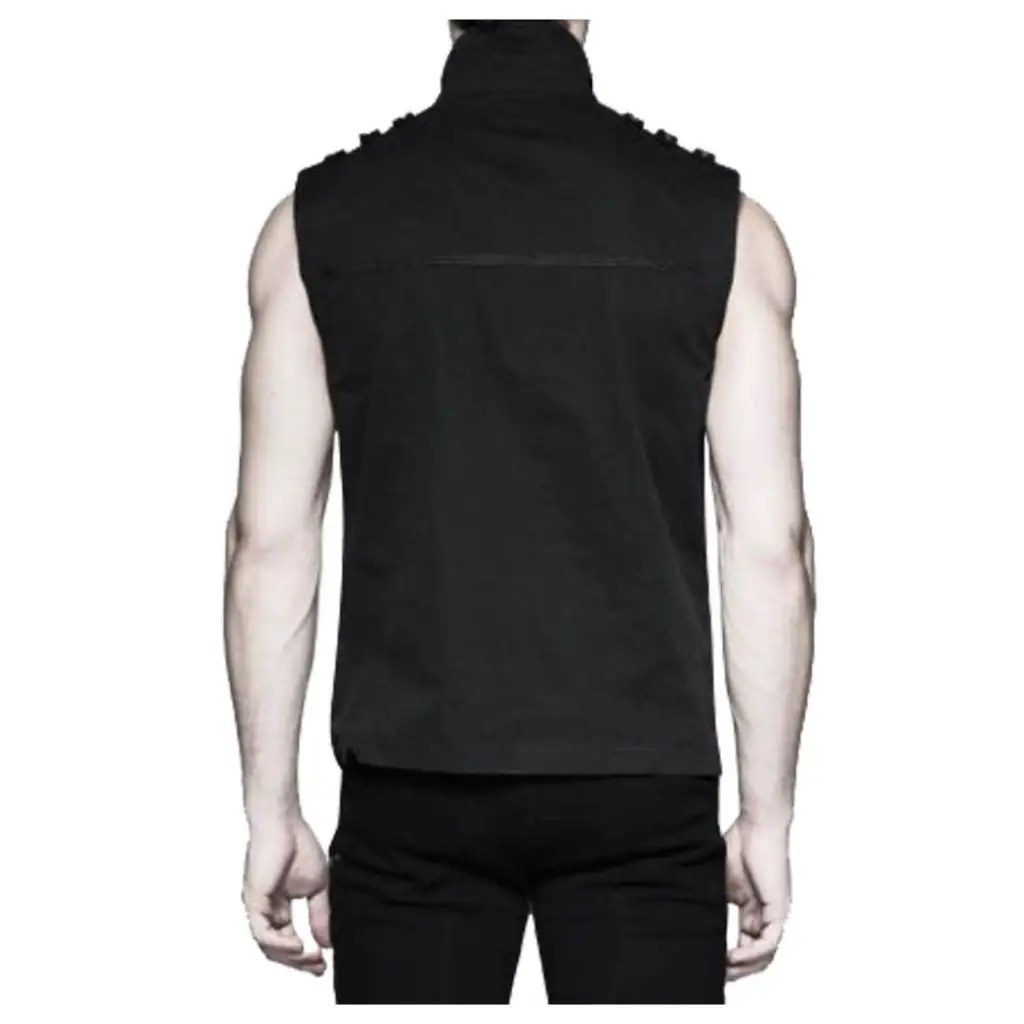 Men's Gothic Steampunk Vest | Black Ornate Clasps