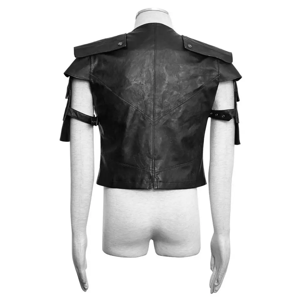 Men's Gothic Industrial Harness Vest | Faux Leather Armor